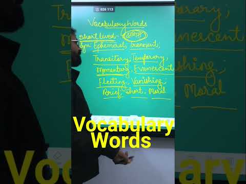 Experience the World of Words: Exploring Synonyms for 'Shortlived' with Dinesh Sir #vocabulary #rnj