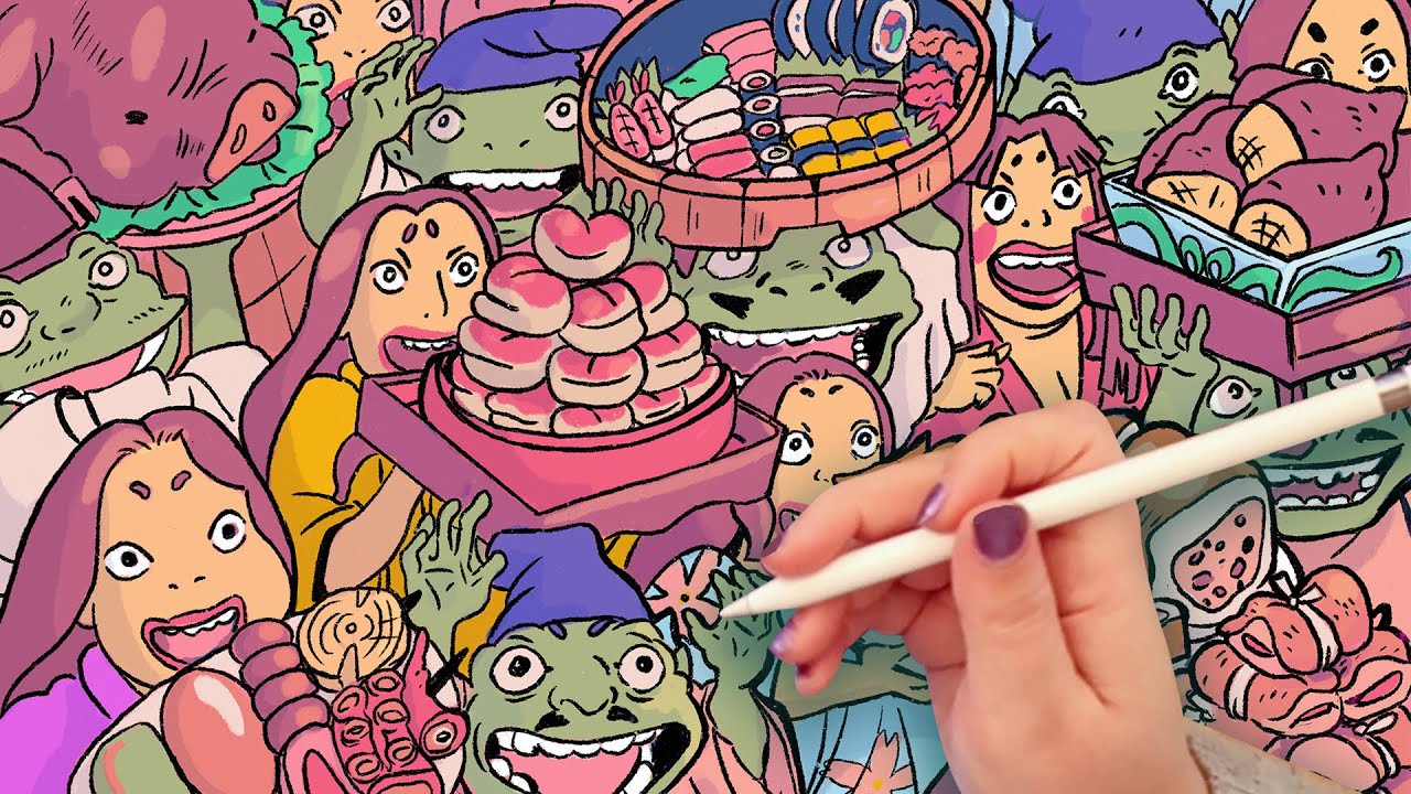 TRYING DIGITAL ART! Ghibli redraw, Spirited Away. Relaxing, asmrish.