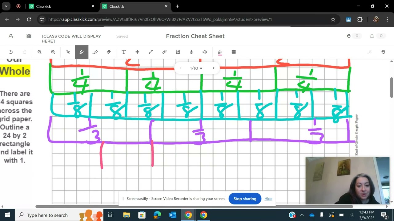 How to make fraction strips from graph paper -- use this for equivalent fractions!
