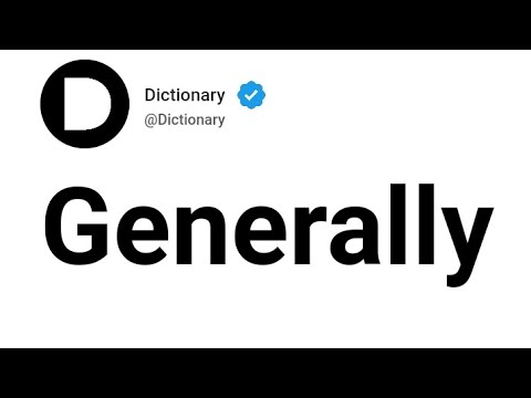 Generally Meaning In English