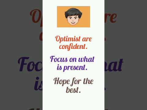 Optimist and Pessimist | Difference between Optimist and Pessimist 🤔 #english #gkquiz #learningbook