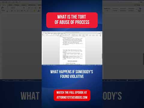 What is the tort of Abuse of Process by Attorney SteveĀ®