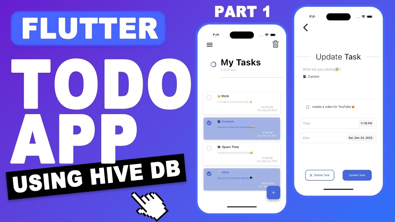 Flutter Tutorial | Flutter TODO App with Hive DataBase, Hive Local Storage Tutorial [CRUD] - Part 1