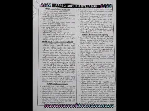 APPSC//Group -2 syllabus (Telugu Medium)//