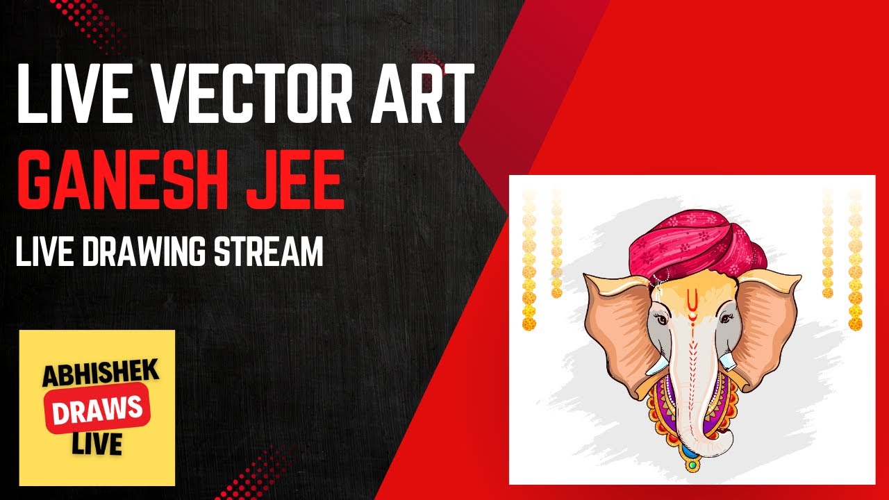 Ganesh Ji Vector Art | Live Vector Illustration in Adobe Illustrator | Digital Art Live Stream