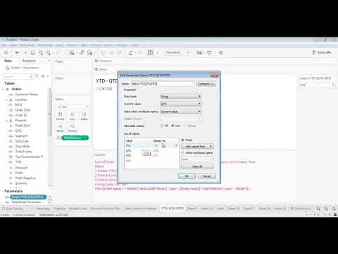 Tableau - Visualization - YTD/QTD/MTD