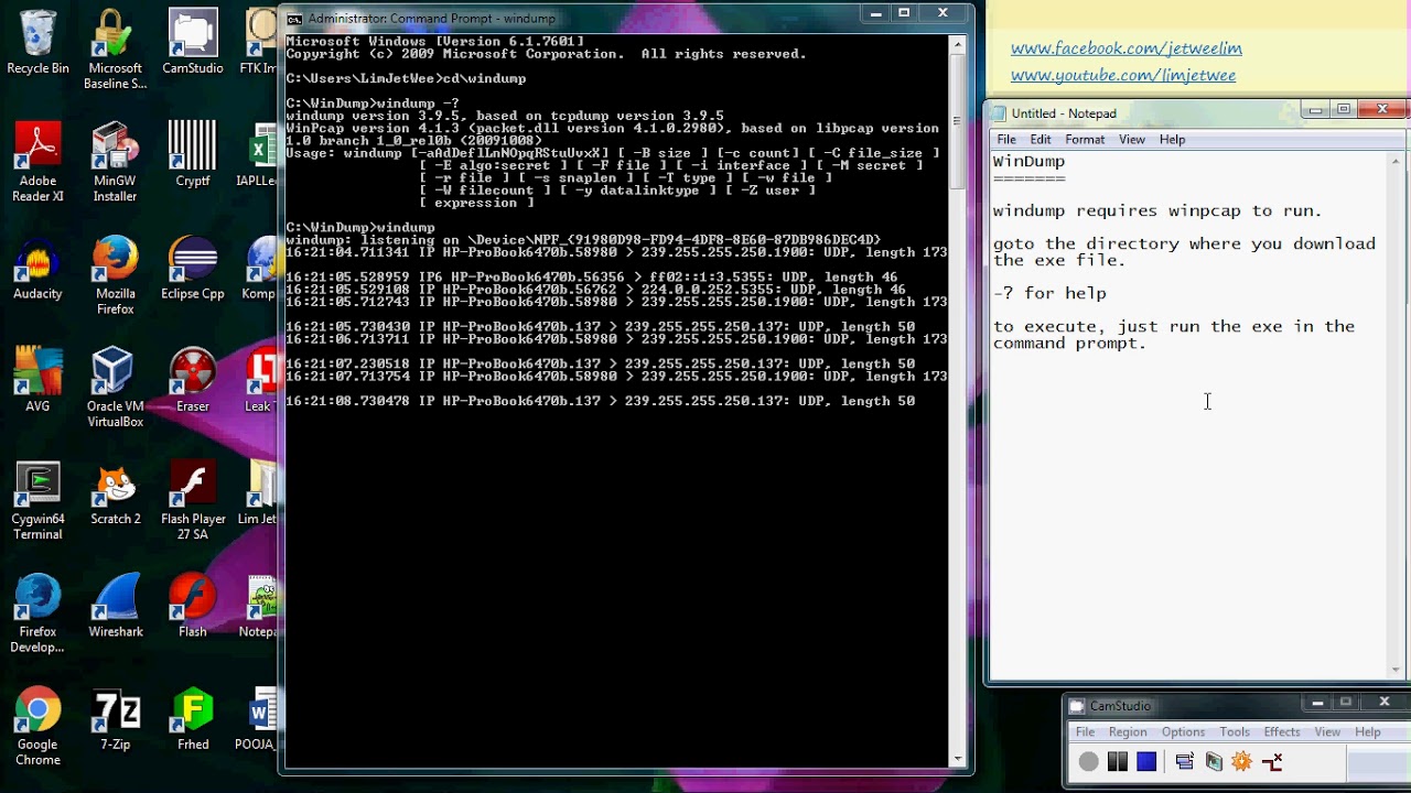 Windump - command line network analyzer