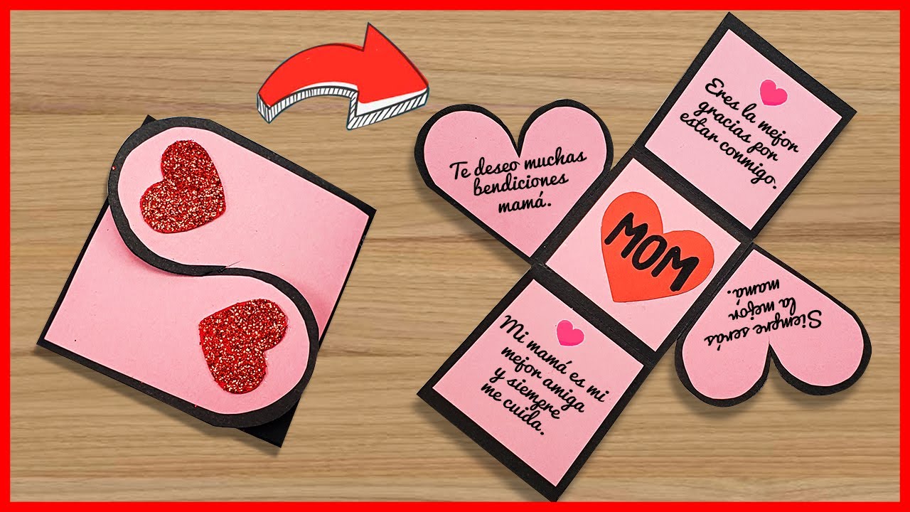 💖Tarjeta corazón plegable para el día de la mujer/madre 💯 Mother's/Women's Day Card | Especial mamá