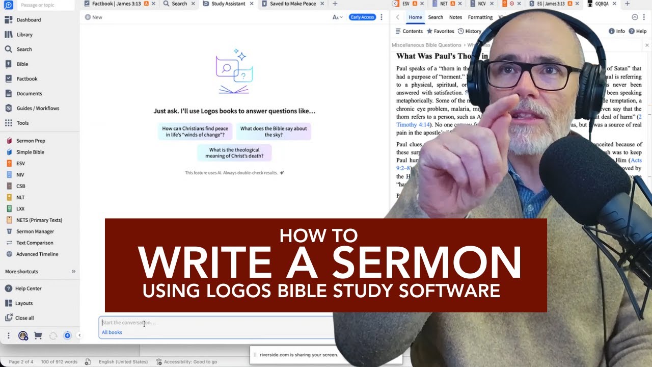 How to Write a Sermon Using Logos Bible Study Software, Featuring the New AI Study Assistant Tool