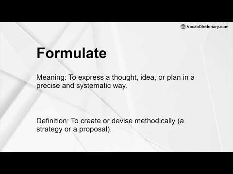 Formulate Meaning