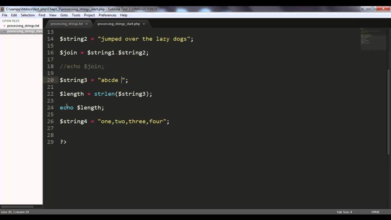 Processing Strings in PHP