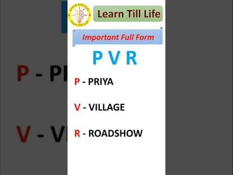 PVR | full form of PVR | Learn Till Life #shorts