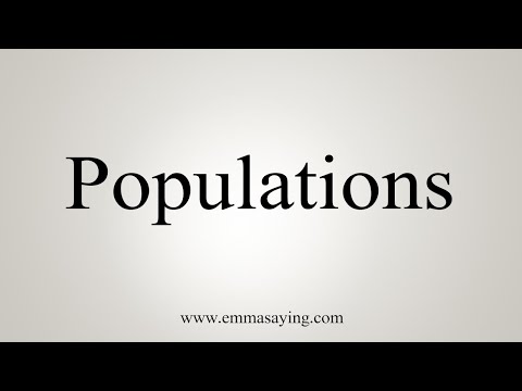 How To Say Populations