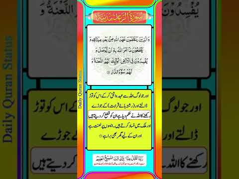 Surah Al-Rad Urdu Translation Ayat 25 #shorts #short #quran #islam #status #snack #tiktok #viral