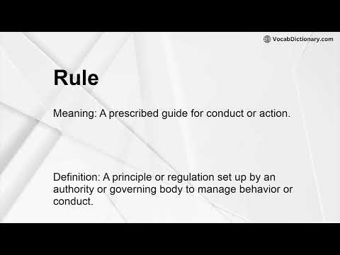 Rule Meaning