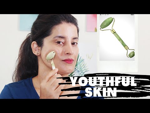 HOW TO USE JADE ROLLER FOR YOUNGER SKIN | Get rid of laugh lines and wrinkles#withme| Rachna Jintaa