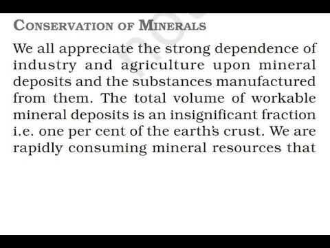Conservation of minerals /minerals and energy resources /ch 5/class 10/part 6/