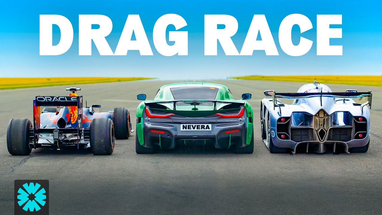DRAG RACE: Rimac Nevera v F1 Car v McMurtry Spéirling