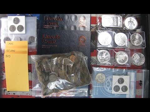 Wheat cent hunt-- Silver sale-2025 ASE's, 5 oz bar, Engelhard Prospector, + others -- #giveaway