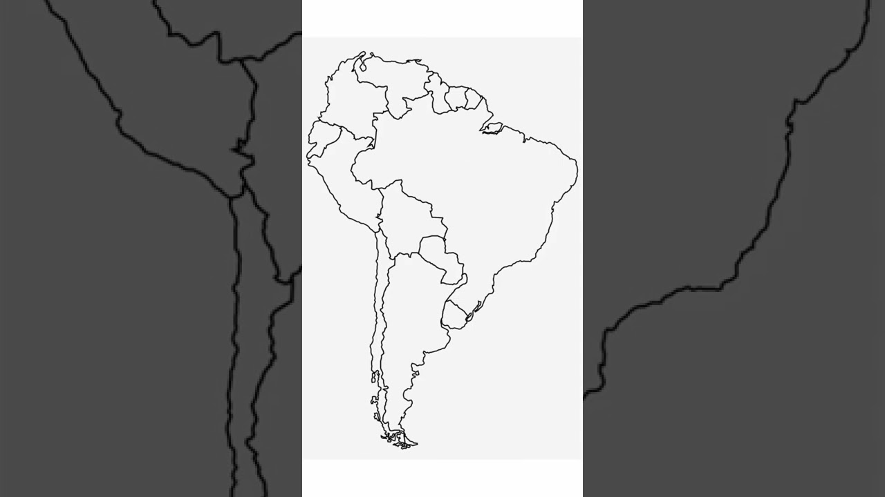 Blank map of South America | #southamerica #map #shorts