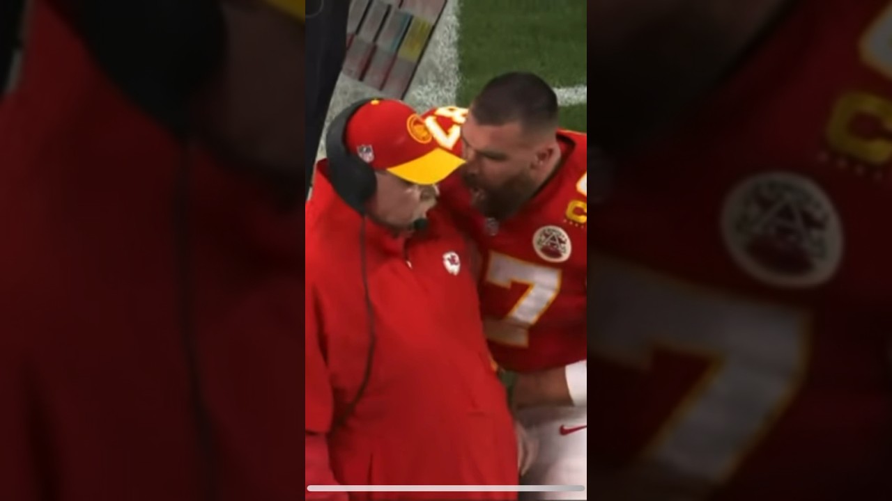 Travis kelce pushed head coach in superbowl   #superbowl2024 #chiefs #mad #nfl #angry #madden