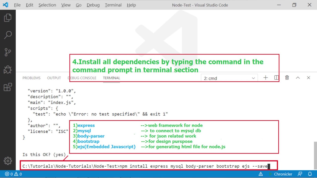 Node.js Express Mysql Bootstrap EJS(Embedded Javascript) Integration