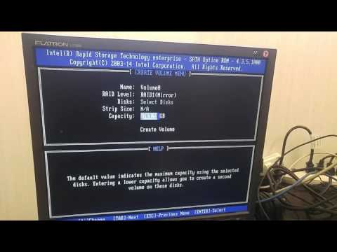 How to configure Intel Rapid Storage Technology RAID in BIOS