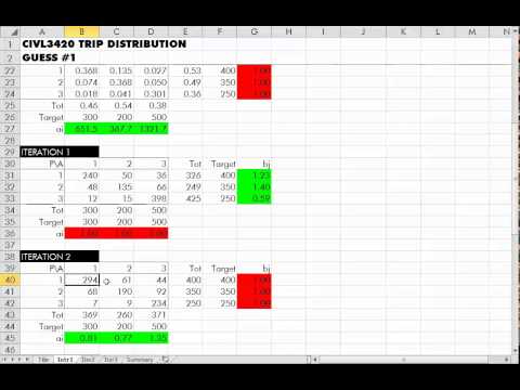 CIVL3420 Gravity Model Calibration Example