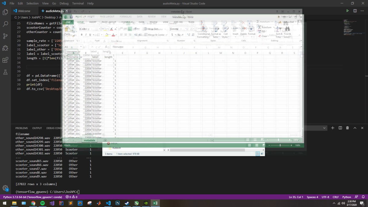 Generate audio metadata for machine learning applications -  [Python]