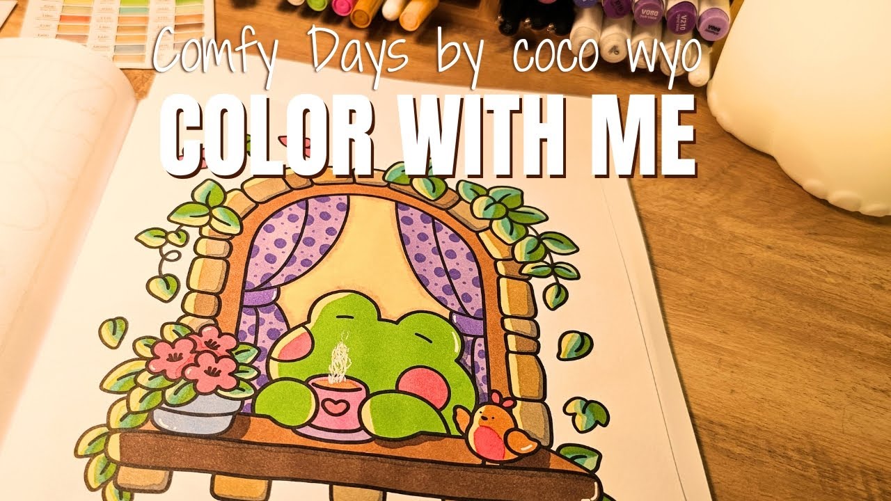 Color With Me  ☕ ASMR ☕ Comfy Days Coco Wyo Coloring Book