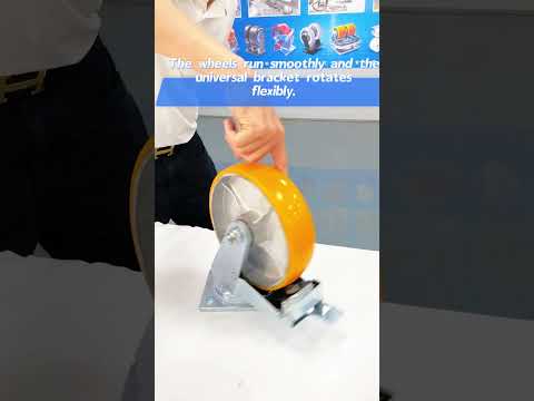 Mingwei's Ultra-heavy Yellow Arc-shaped Iron-core PU Caster Wheels #casters #polyurethane #test