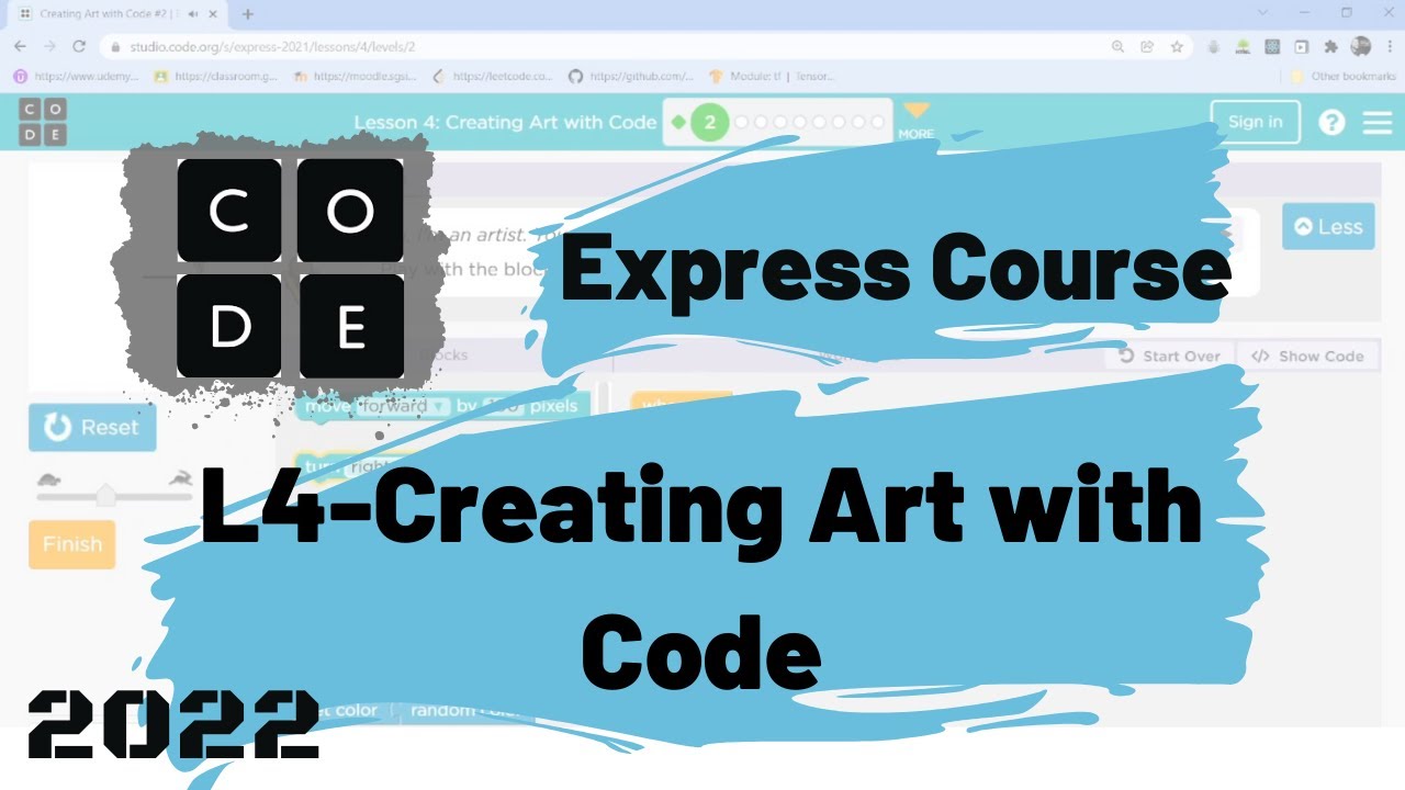 Latest-2022 Code.org Express-Course Lesson 4 Creating Art with Code