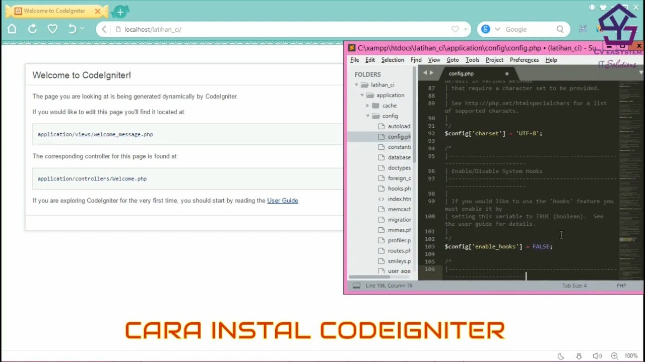 Tutorial Instalasi Framework CodeIgniter dan Konsfigurasinya