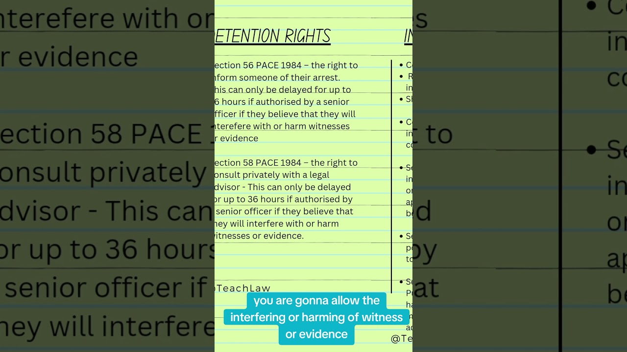 BTEC Applied Law Revision Unit 3- Police Powers Detention#bteclaw #teachlaw #btecappliedlawrevision