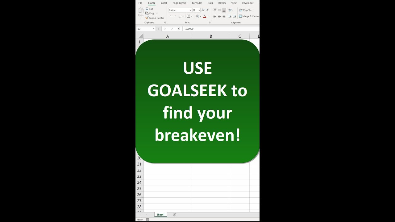 Find your breakeven with Goalseek!