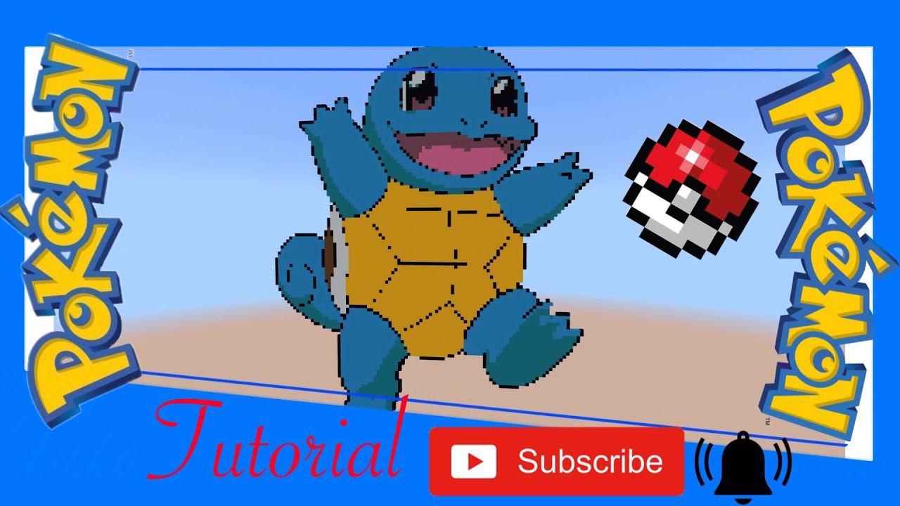 Minecraft pixel art tutorial | episode 7 | Squirtle | Pokemon | full tutorial