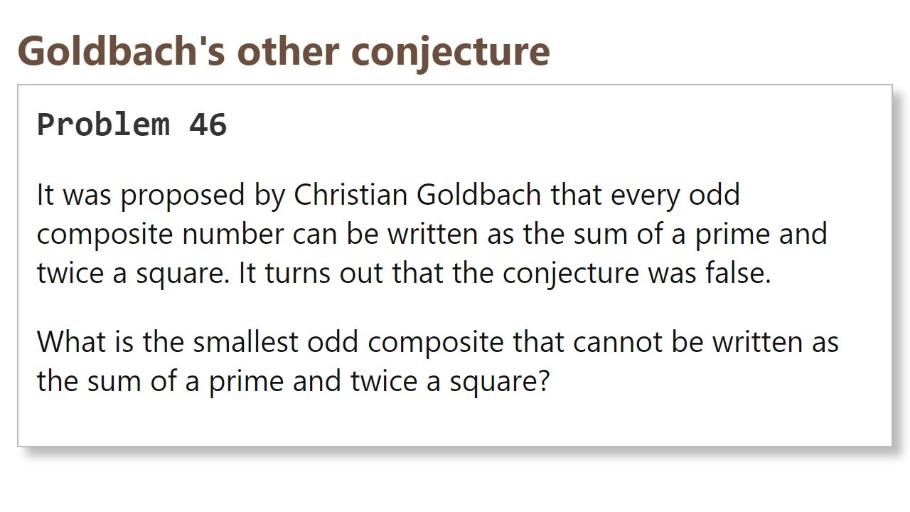 Project Euler: Problem 46 (C/C++)