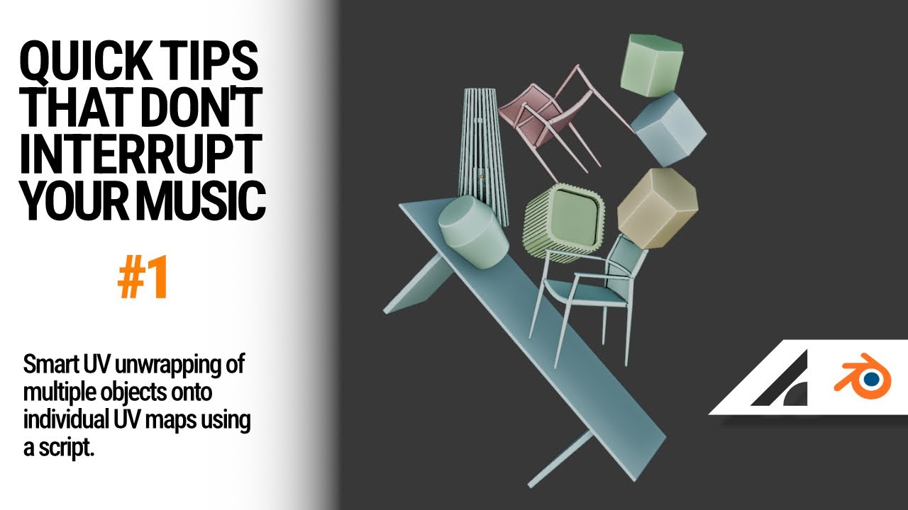 Unwrap all objects at once onto individual UV maps using a Python script [Blender Quick Tutorial]