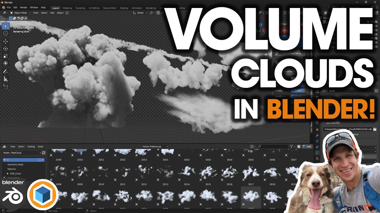 Easy Clouds in Blender with REAL CLOUD!