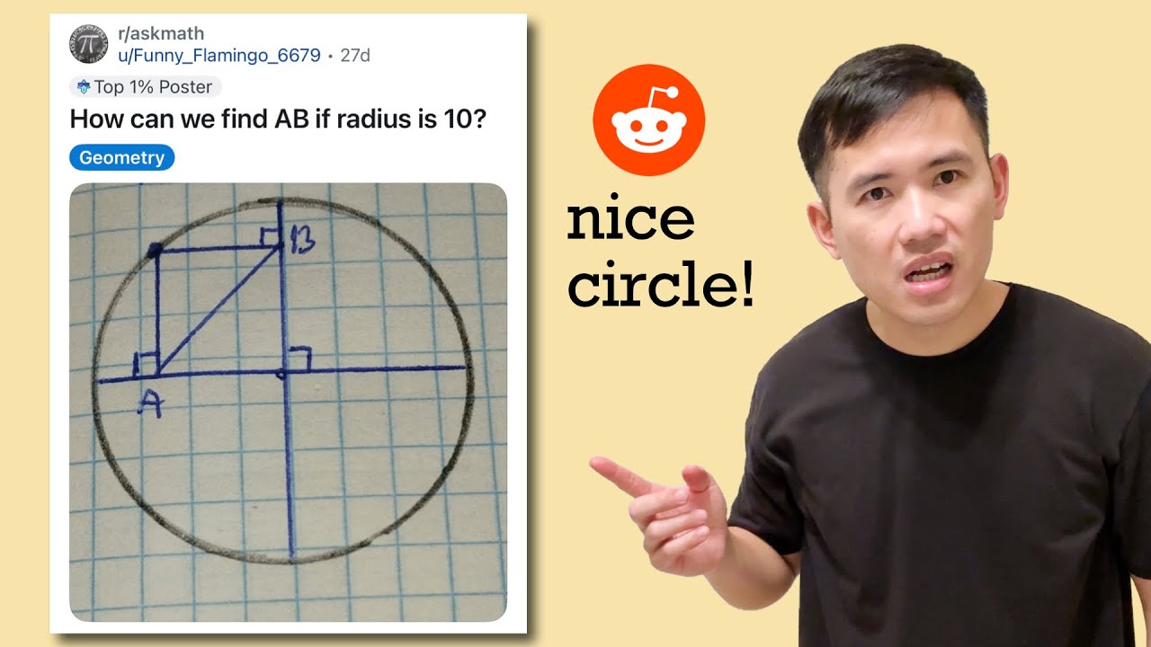 How can we find AB if radius is 10? I almost got tricked! Reddit r/askmath