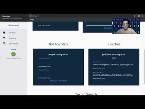 Dialogflow webchat with live chat handoff using Botcopy and Janis
