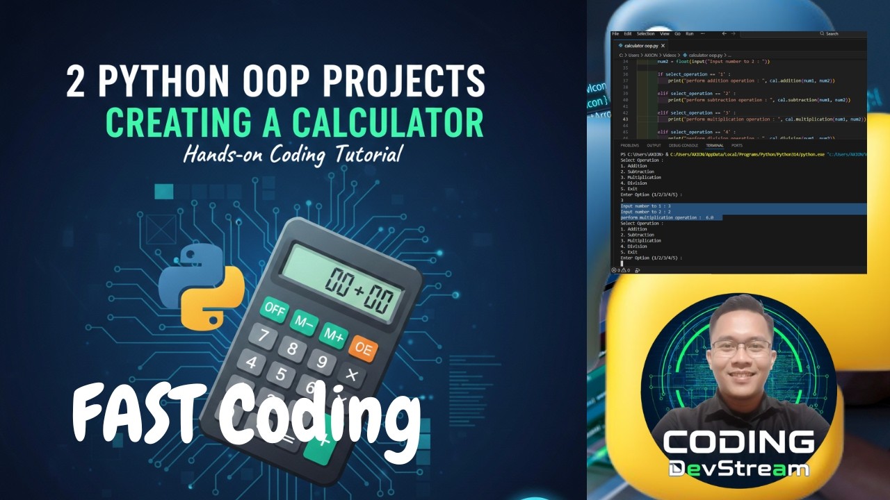 2. Project Based Learning Python OOP Creating a Calculator - FAST CODING