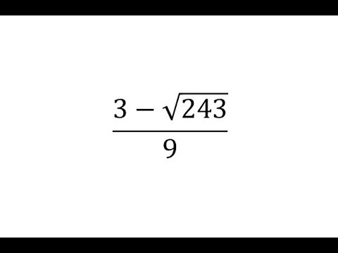 Simplify a Square Root Expression in Quadratic Formula Form (Real ...