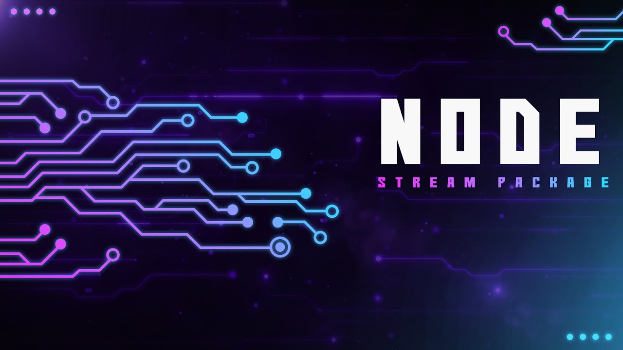 Node Stream Package : Neon Cyberpunk Twitch Overlay