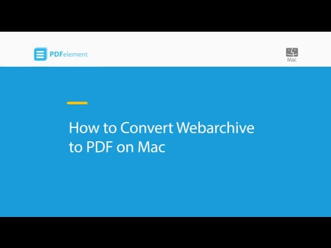 How to Convert Webarchive to PDF on Mac (macOS 10.14 Mojave)