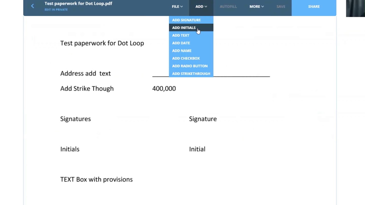 Helpful Tip: Adding Initials to Dotloop