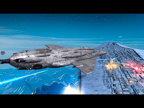 New Republic MC95A Fleet vs Executor – Massive Star Wars Space Battle!