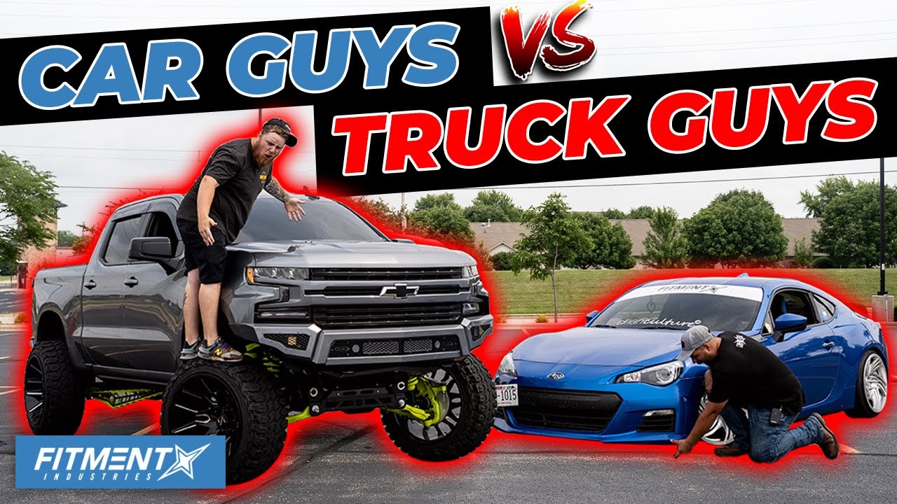 Slammed Car VS Lifted Truck!