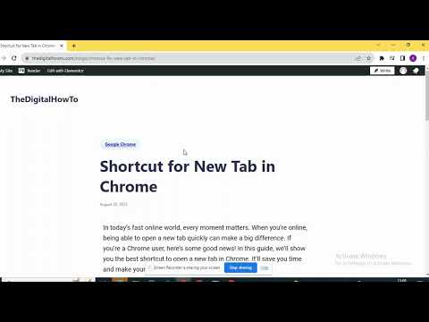 Shortcut for New Tab in Chrome | Open New Tab in Google Chrome