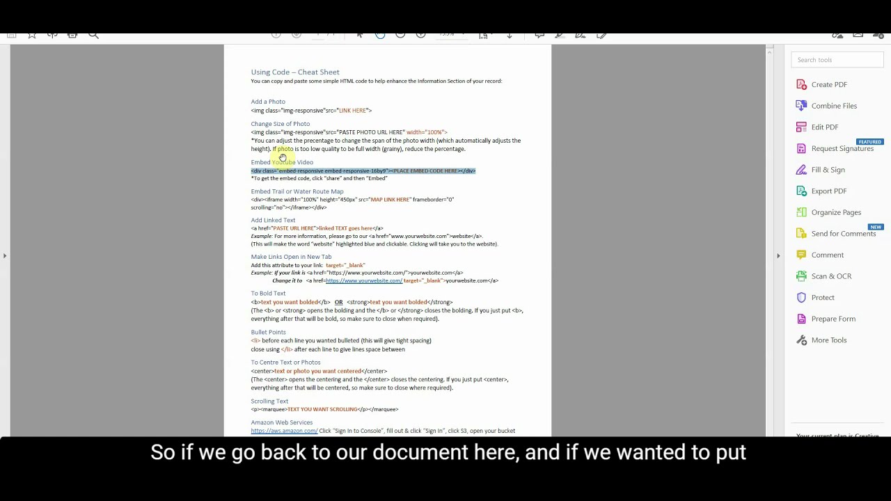 Enhancing Records using Code Cheat Sheet